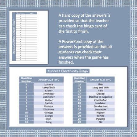 Current Electricity - Smart Board Bingo - Amped Up Learning