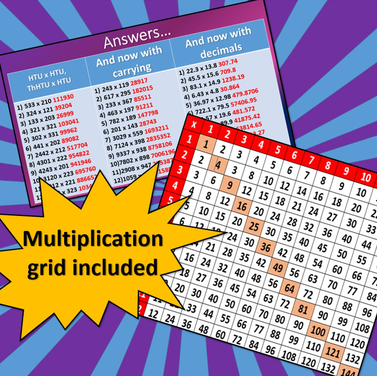 Multiplication - From Simple Questions to Mastery - including decimals ...