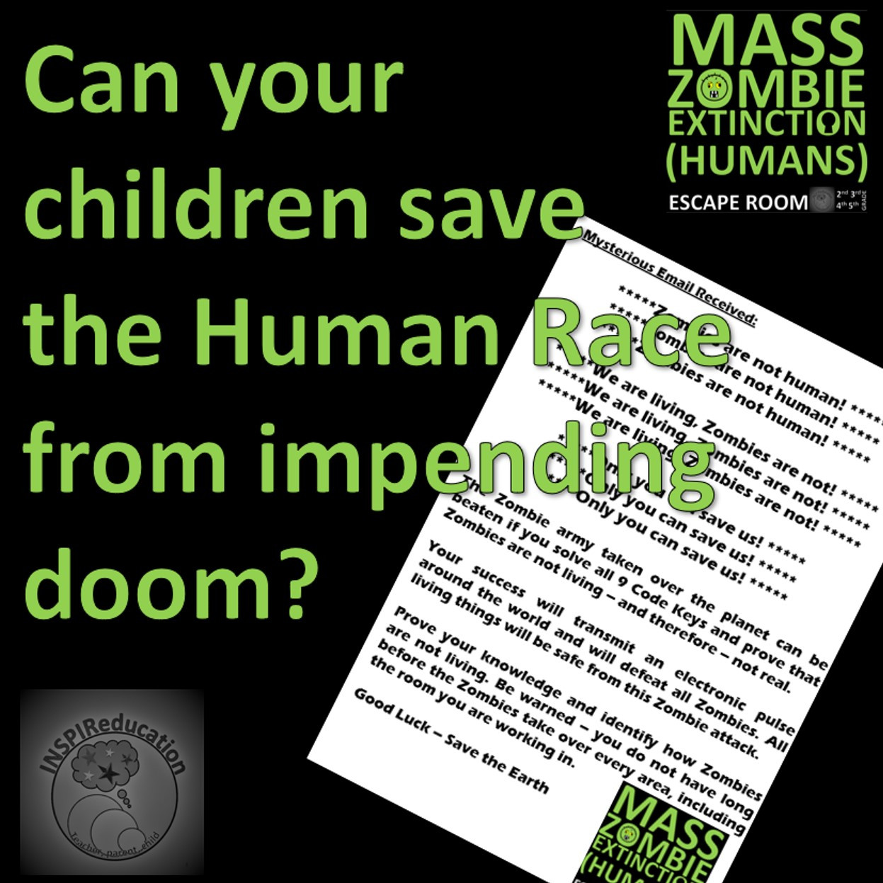 Mass Zombie Extinction - Escape Room - Humans, Characteristics of ...