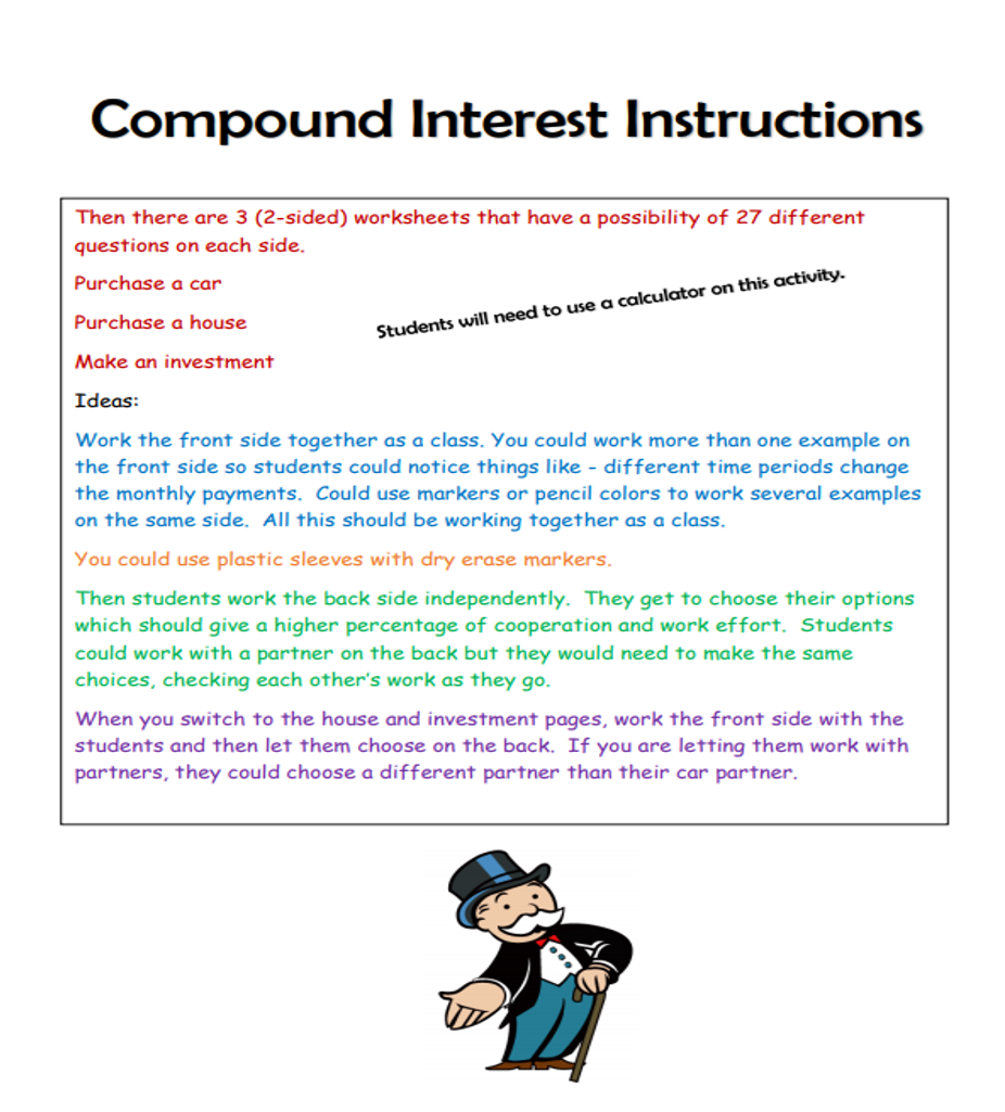 Compound Interest Notes & Activity