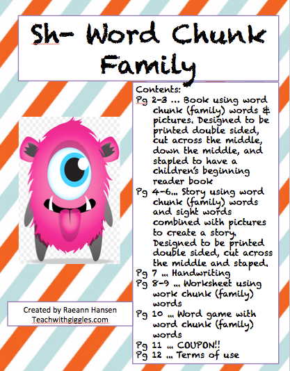 Sh Word Chunk Family - Amped Up Learning