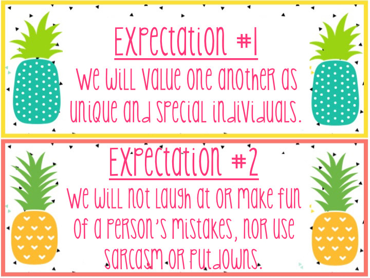 Great Expectations Classroom Culture Resources (pineapple theme ...