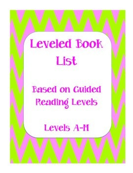 Guided Reading Leveled Book List (level A-M) - Amped Up Learning