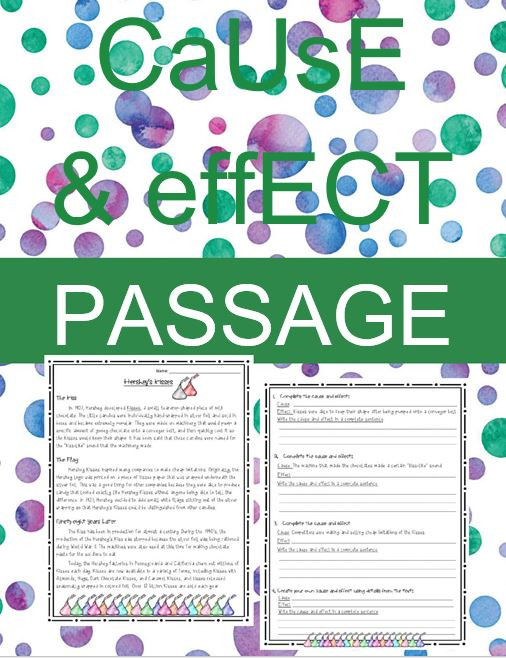 Hershey Kisses Nonfiction Reading Passage Comprehension Questions Cause ...