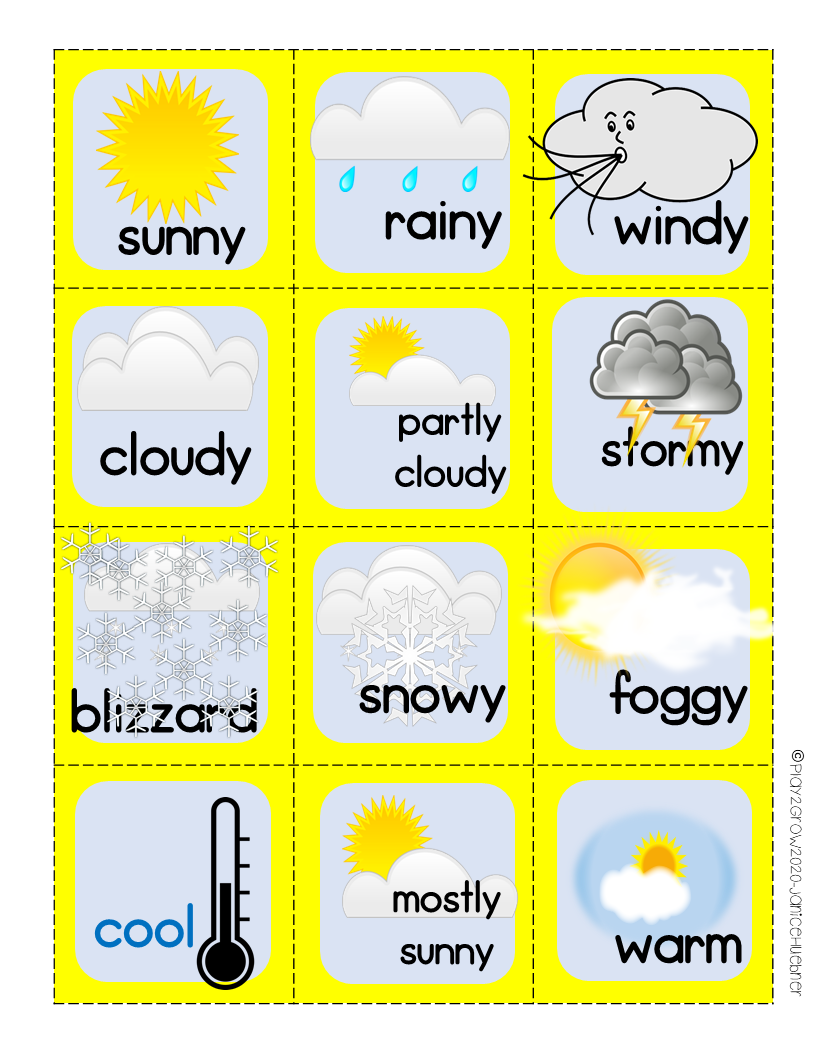 WEATHER CALENDAR CARDS - Amped Up Learning