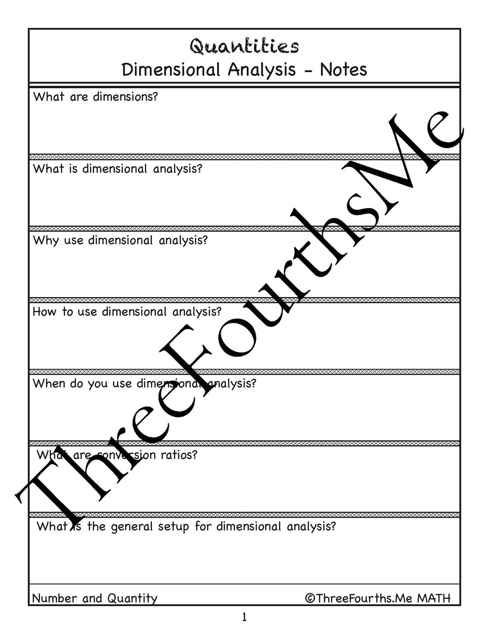 Dimensional Analysis Scaffolded Notes - Amped Up Learning