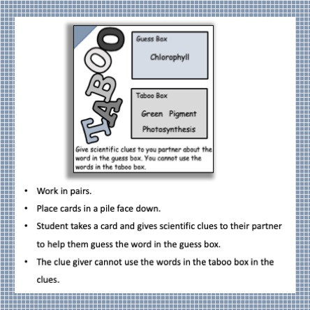 Specialised Cells - Taboo Cards - Amped Up Learning