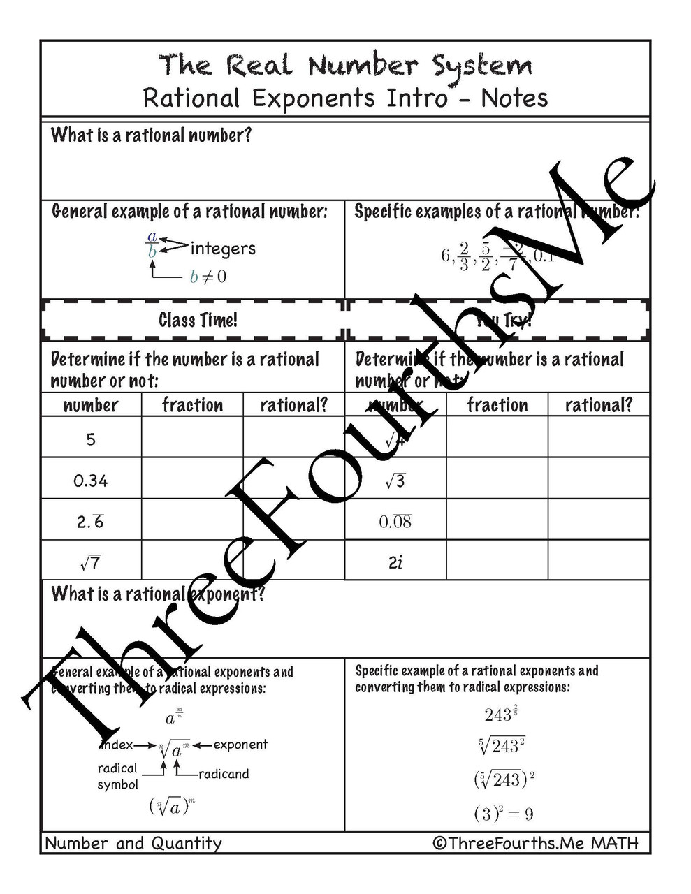 Rational Exponents and Radical Expressions Bundle - Amped Up Learning