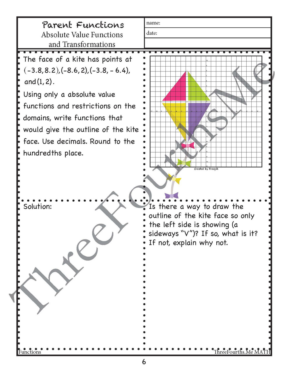 Absolute Value Function Transformations Homework - Amped Up Learning