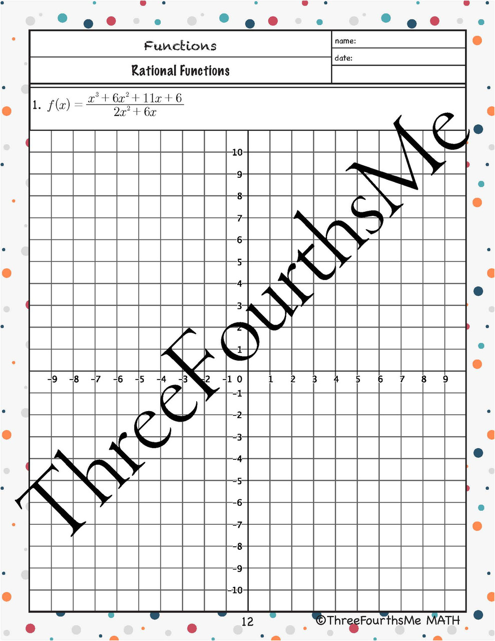 Graphing Rational Functions 10 Practice Problems - Amped Up Learning