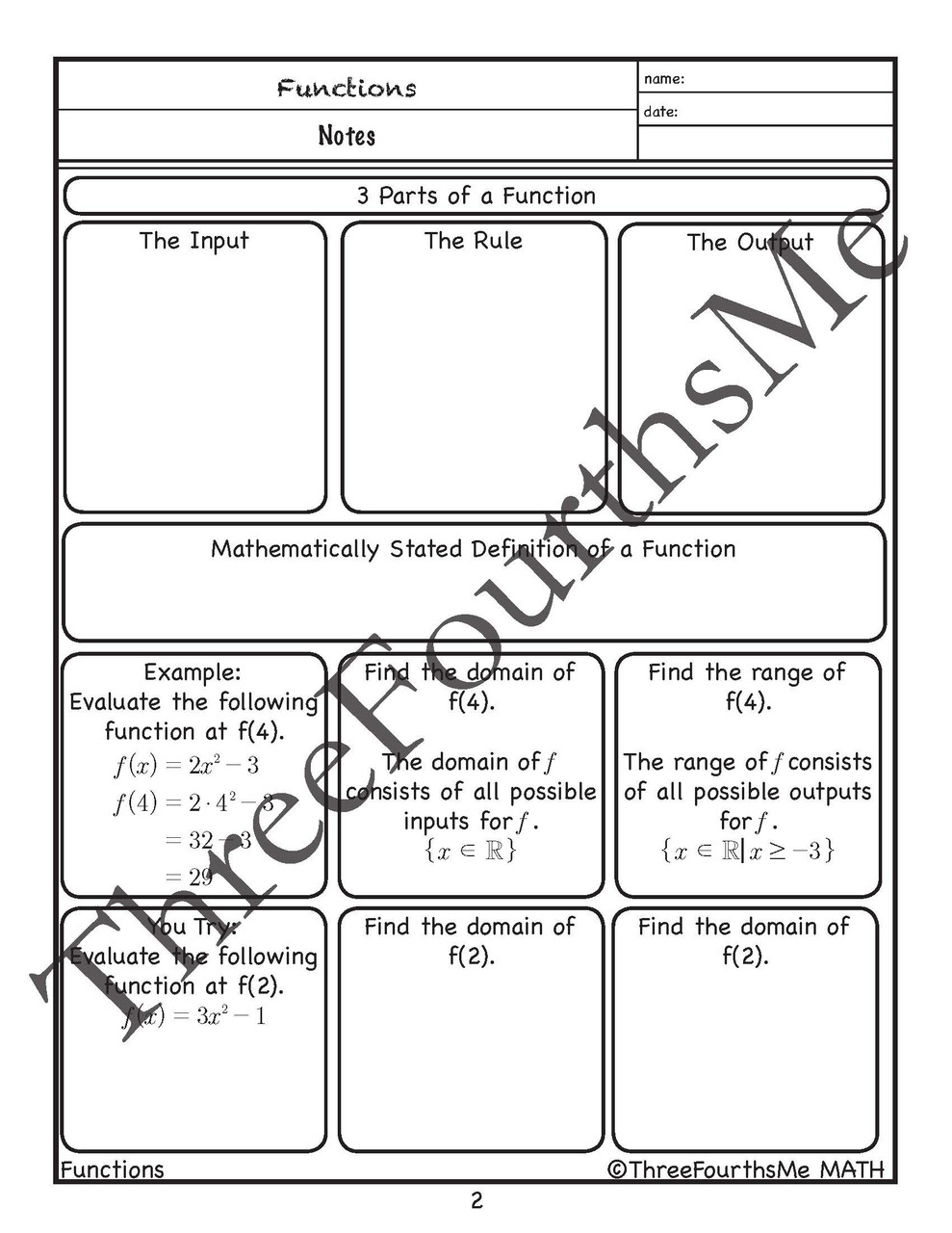 BUNDLE: What's a function?, One-to-One Functions, and Inverse Functions ...