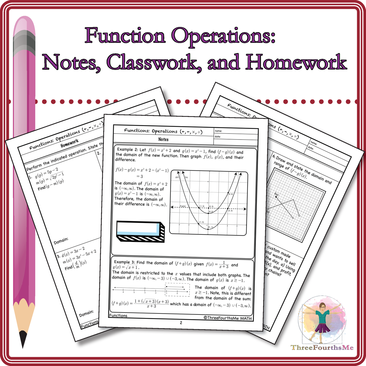 Function Operations (Addition, Subtraction, Multiplication, and ...