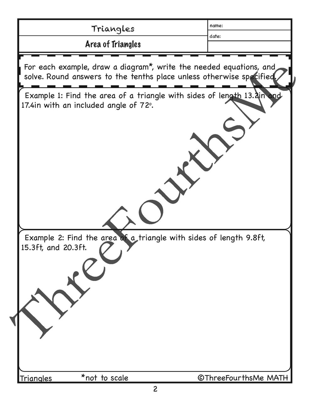 Area of Triangles Scaffolded Notes - Amped Up Learning