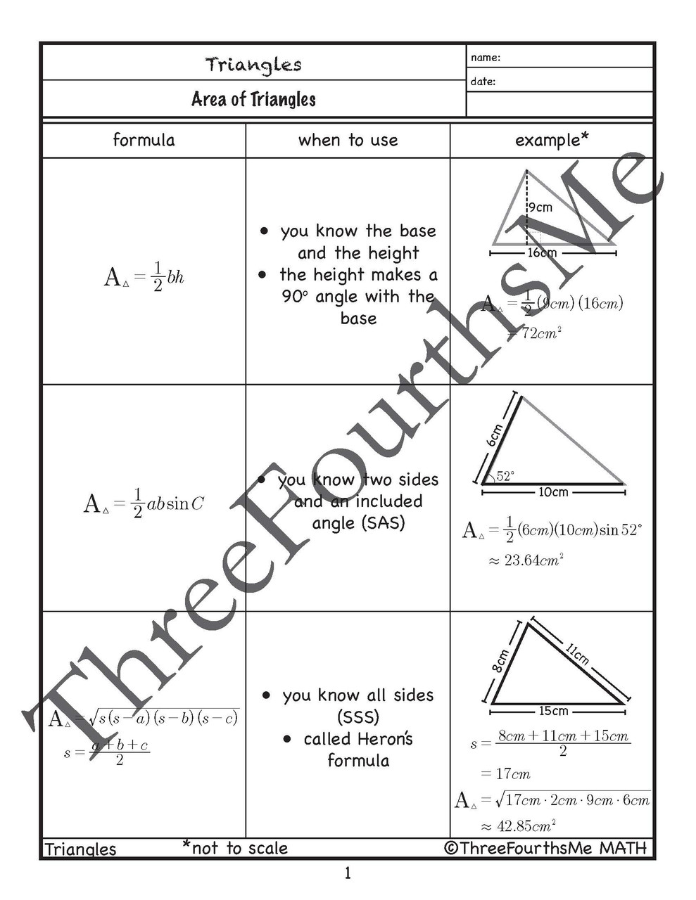 Area of Triangles Scaffolded Notes - Amped Up Learning