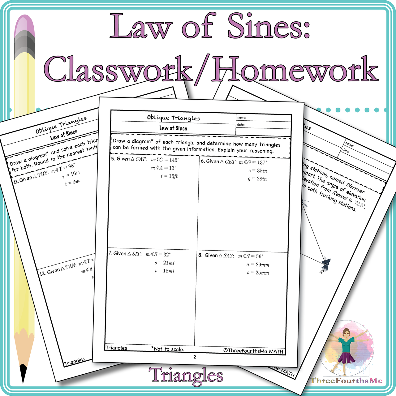 Law of Sines Classwork or Homework - Amped Up Learning