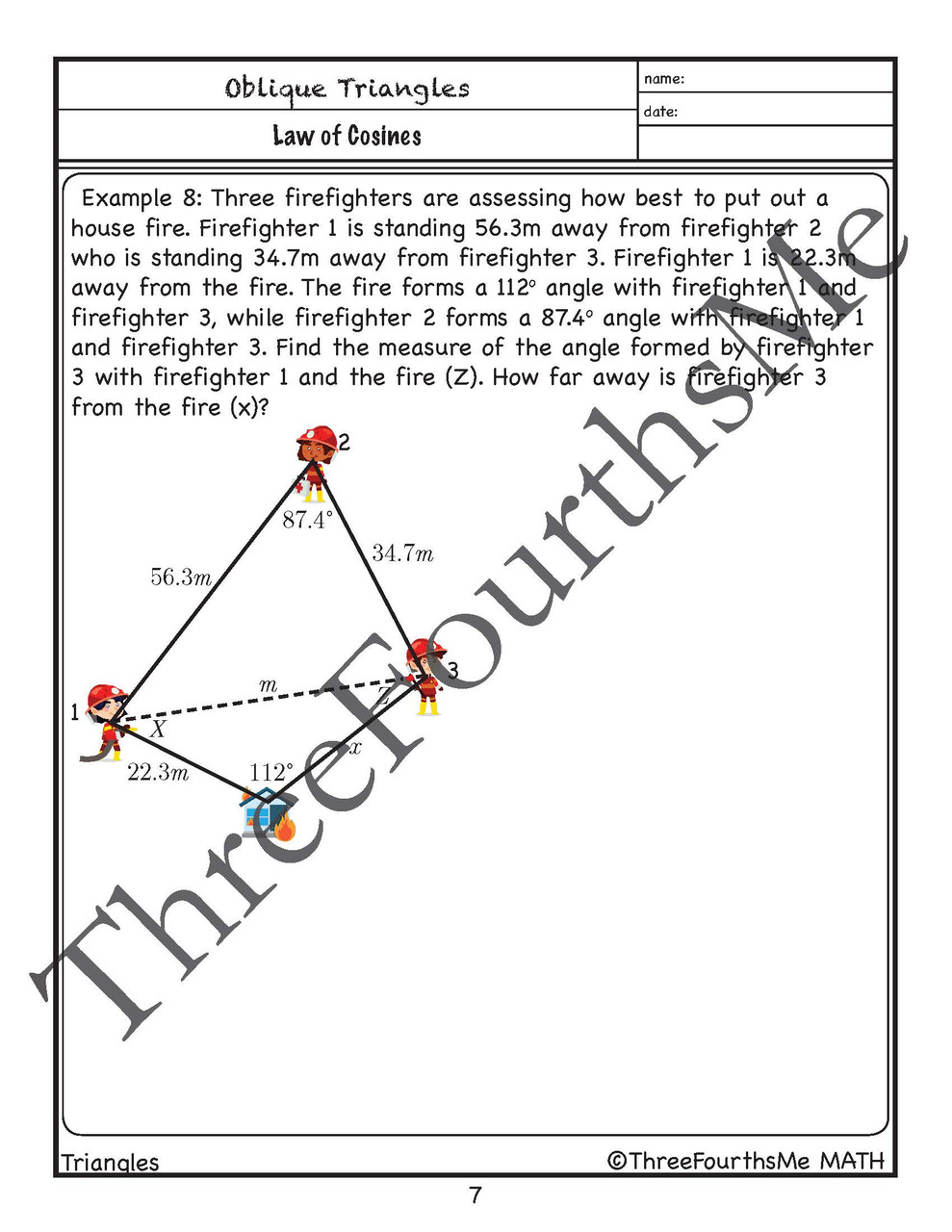 Law of Cosines Scaffolded Notes - Amped Up Learning