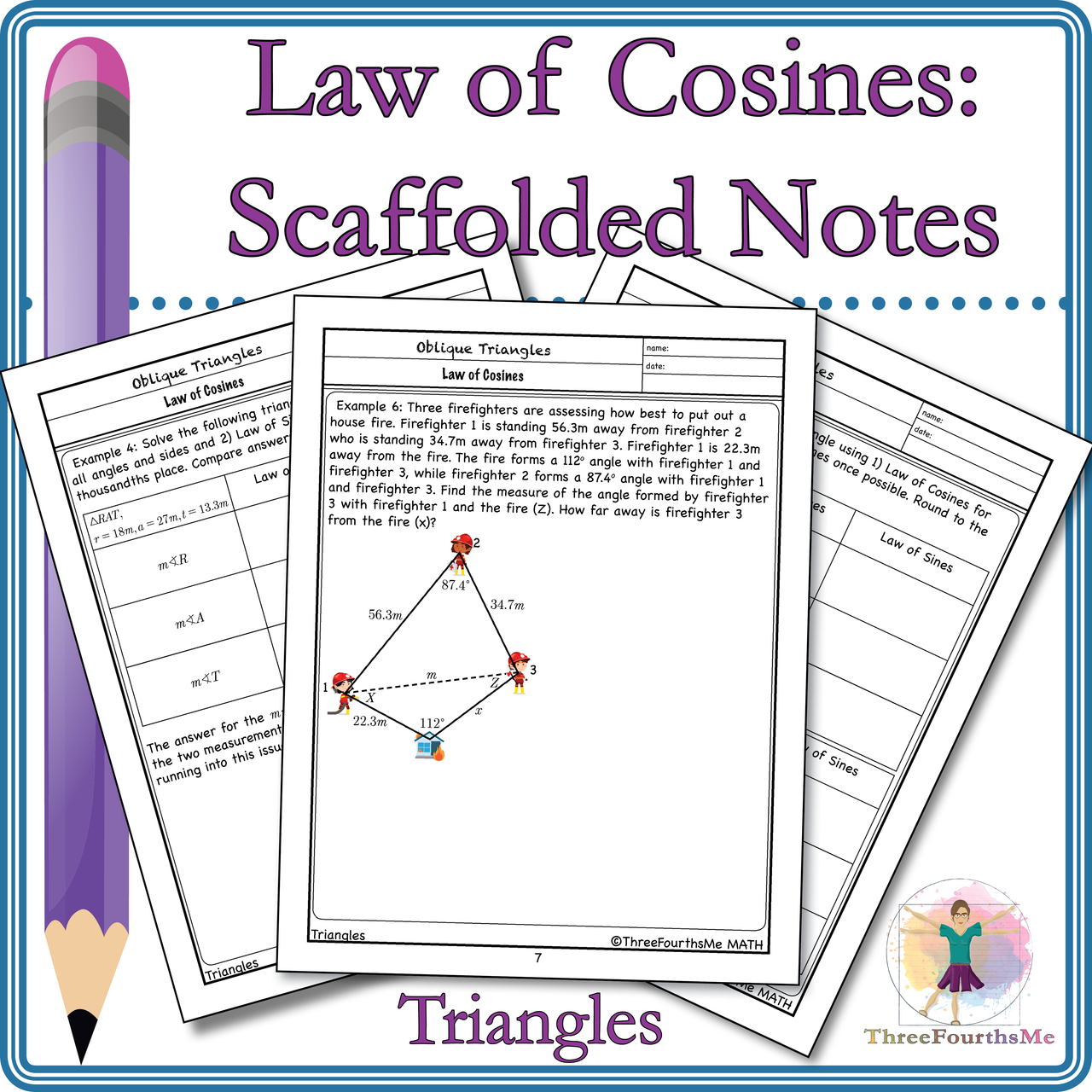 Law of Cosines Scaffolded Notes - Amped Up Learning