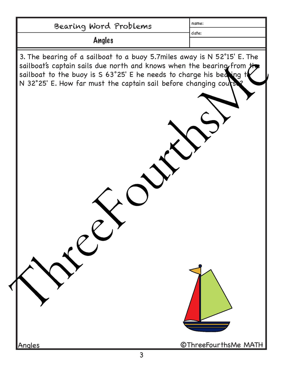 10 Bearing Word Problems - Amped Up Learning