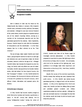 Biography: Benjamin Franklin - Amped Up Learning