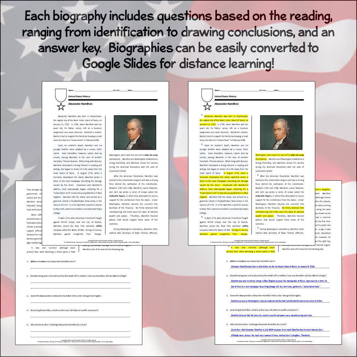 Biography Bundle: The Founding Fathers (Distance Learning Option)