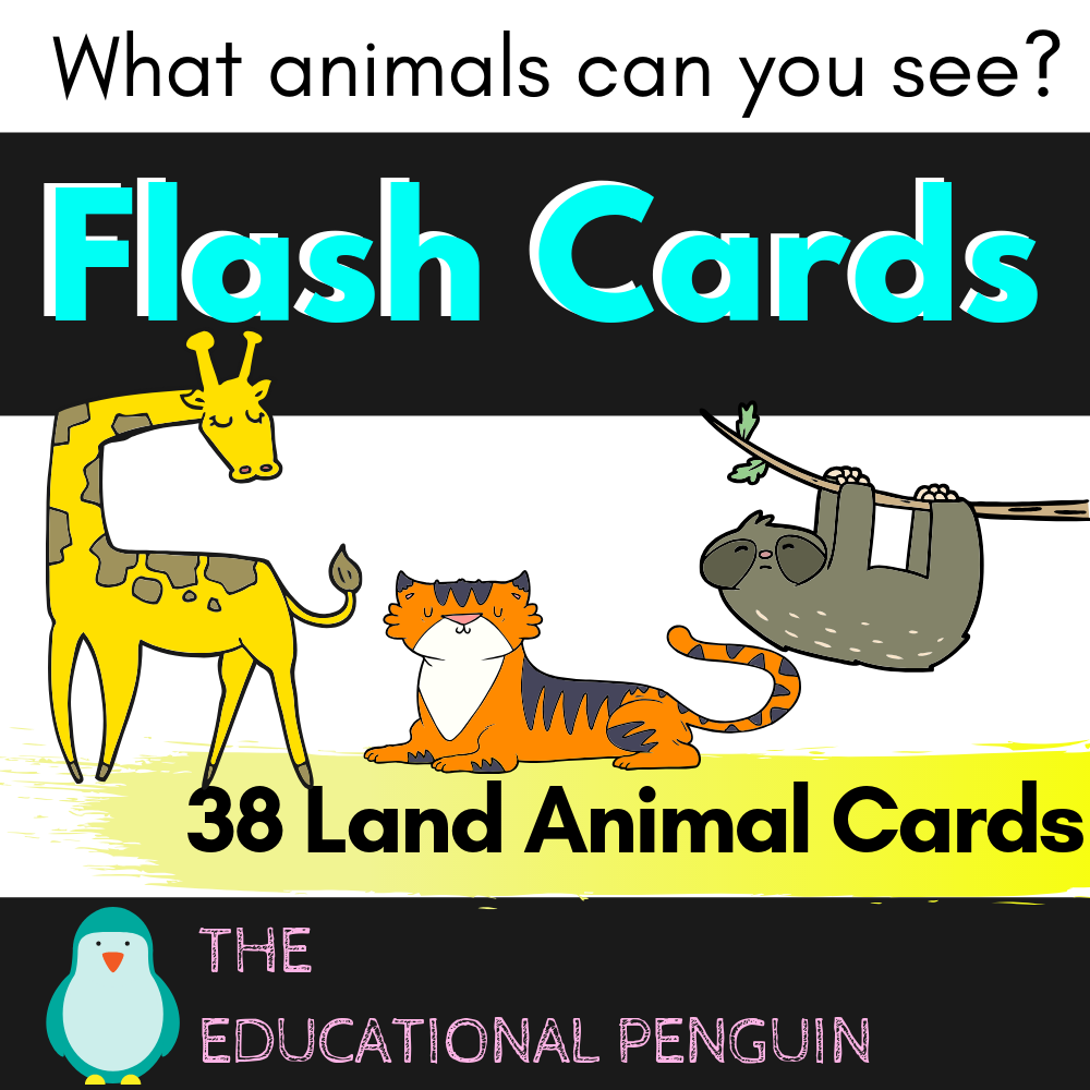Flash Cards: Land Animals - Amped Up Learning