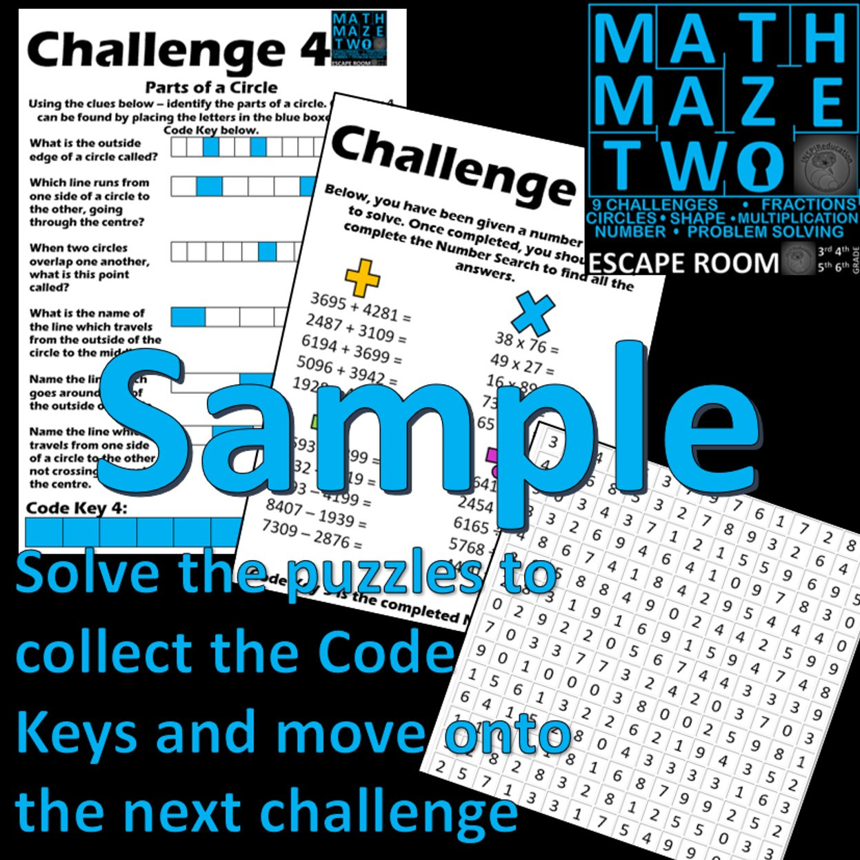 Math Escape Room - Math Maze Two - Number and Shape: 9 Challenges ...
