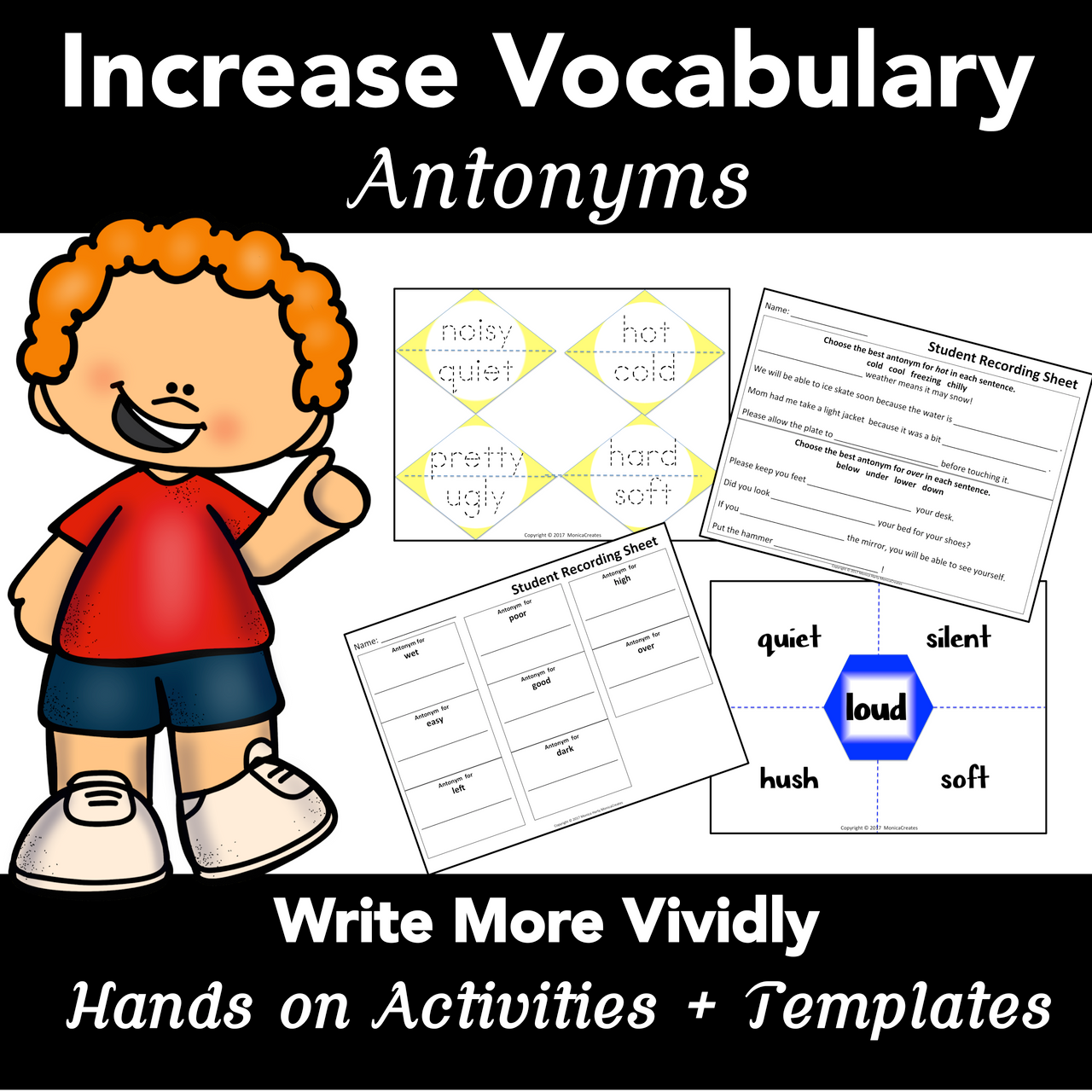Antonyms - Activity Pack - Matching Activities, Student Response Sheets ...