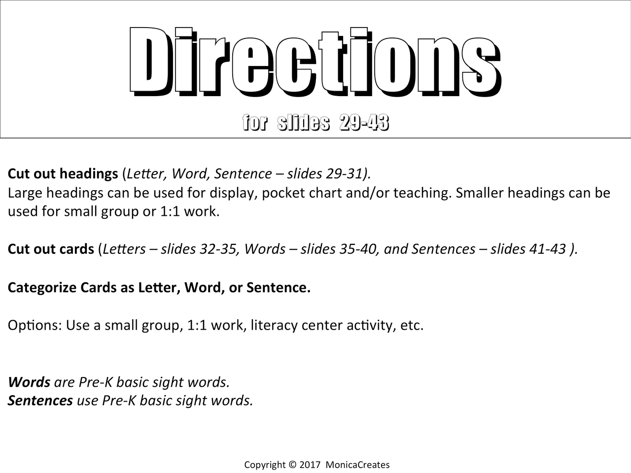 Concepts of Print - Early Literacy - Letter Word Sentence Sort - Amped ...