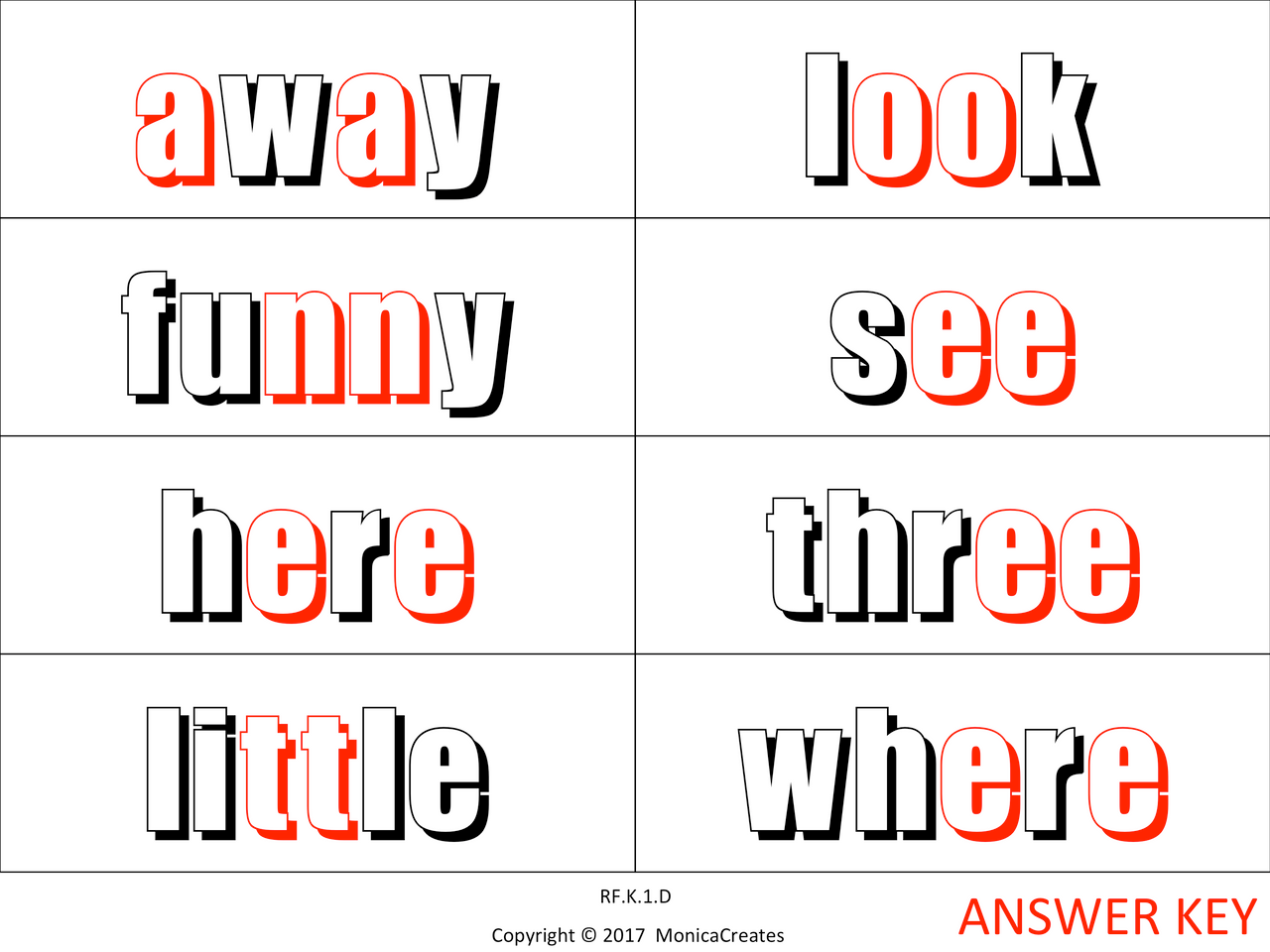Concepts of Print - Early Literacy - Similar Letters in Words - Amped ...