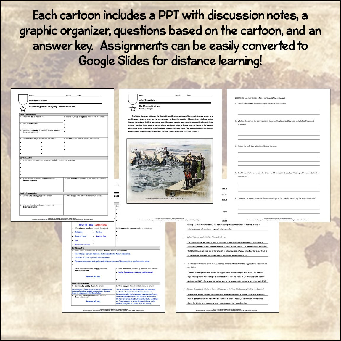 Political Cartoon Bundle: Foreign Affairs in the Early Republic - Amped ...