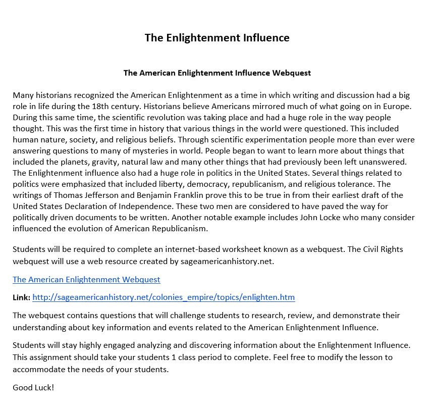 Enlightenment Influence - Amped Up Learning