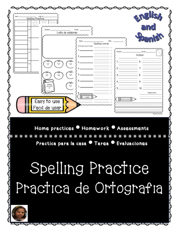 Spelling Practice/Práctica de ortografía - Amped Up Learning