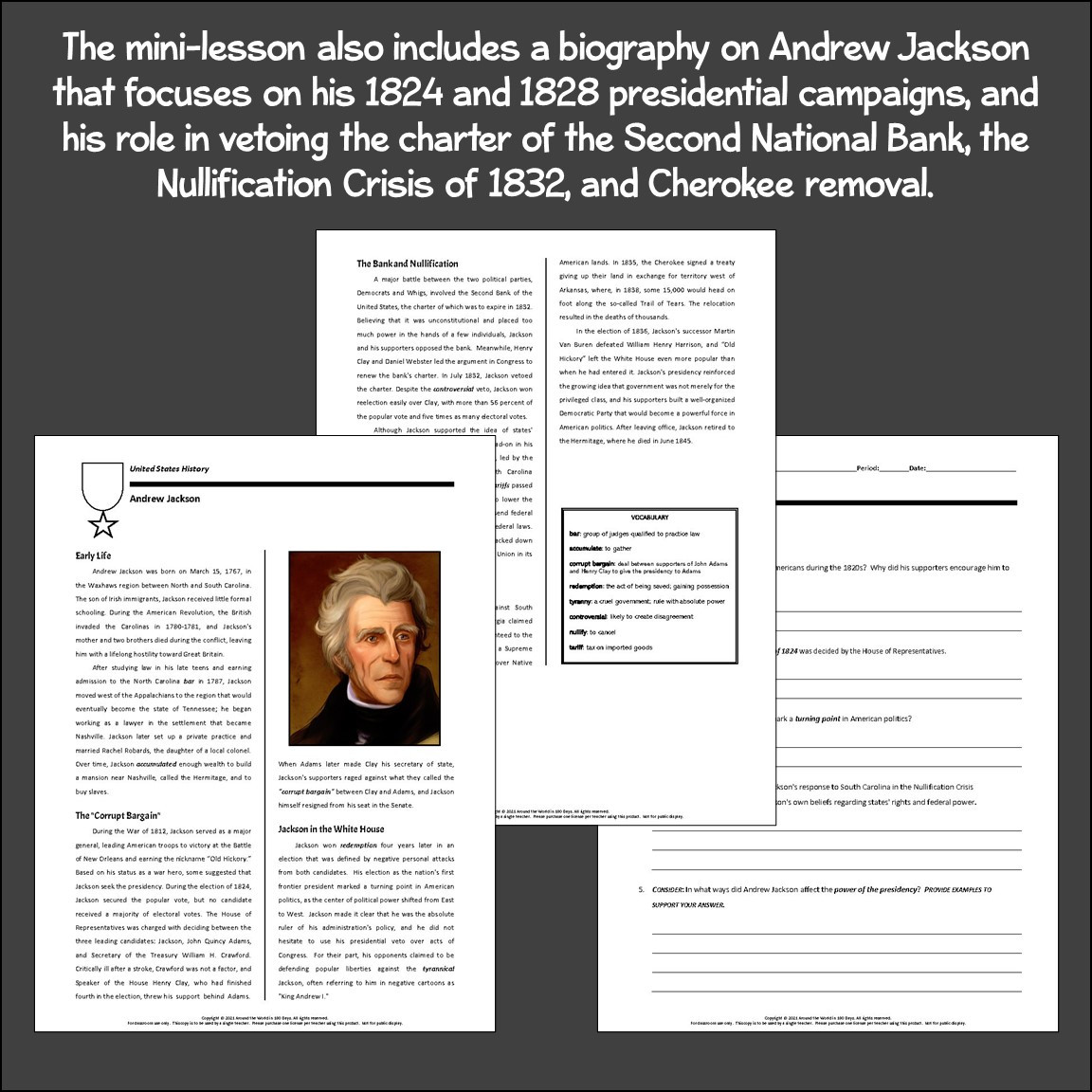 Bundled Mini-Lesson: Andrew Jackson - Amped Up Learning