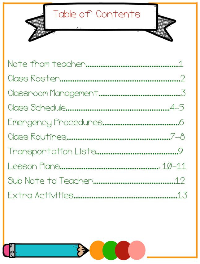Editable Sub Binder - Polka Dots and Pencils - Amped Up Learning