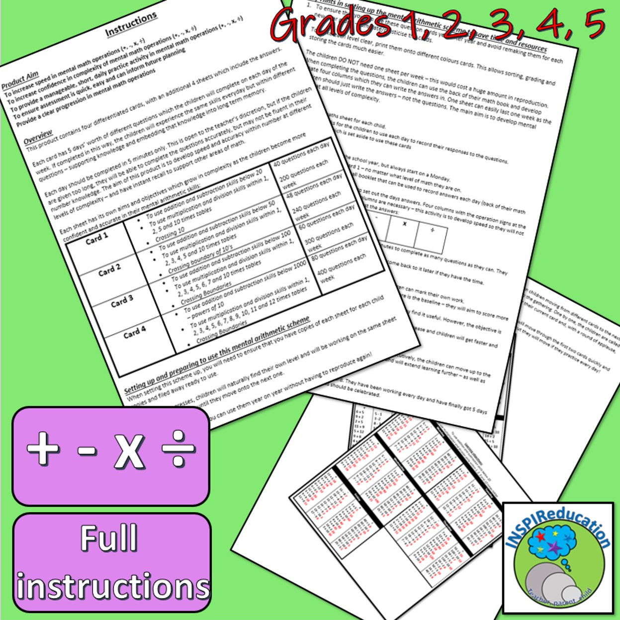 Daily Mental Math Challenge - Four Operations, over 1000 questions ...