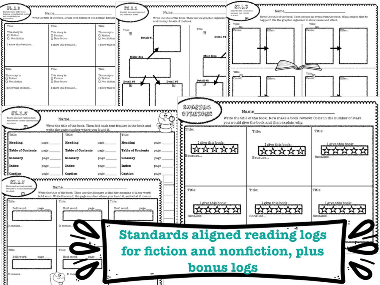Skills-based Reading Logs for 1st Grade - Amped Up Learning