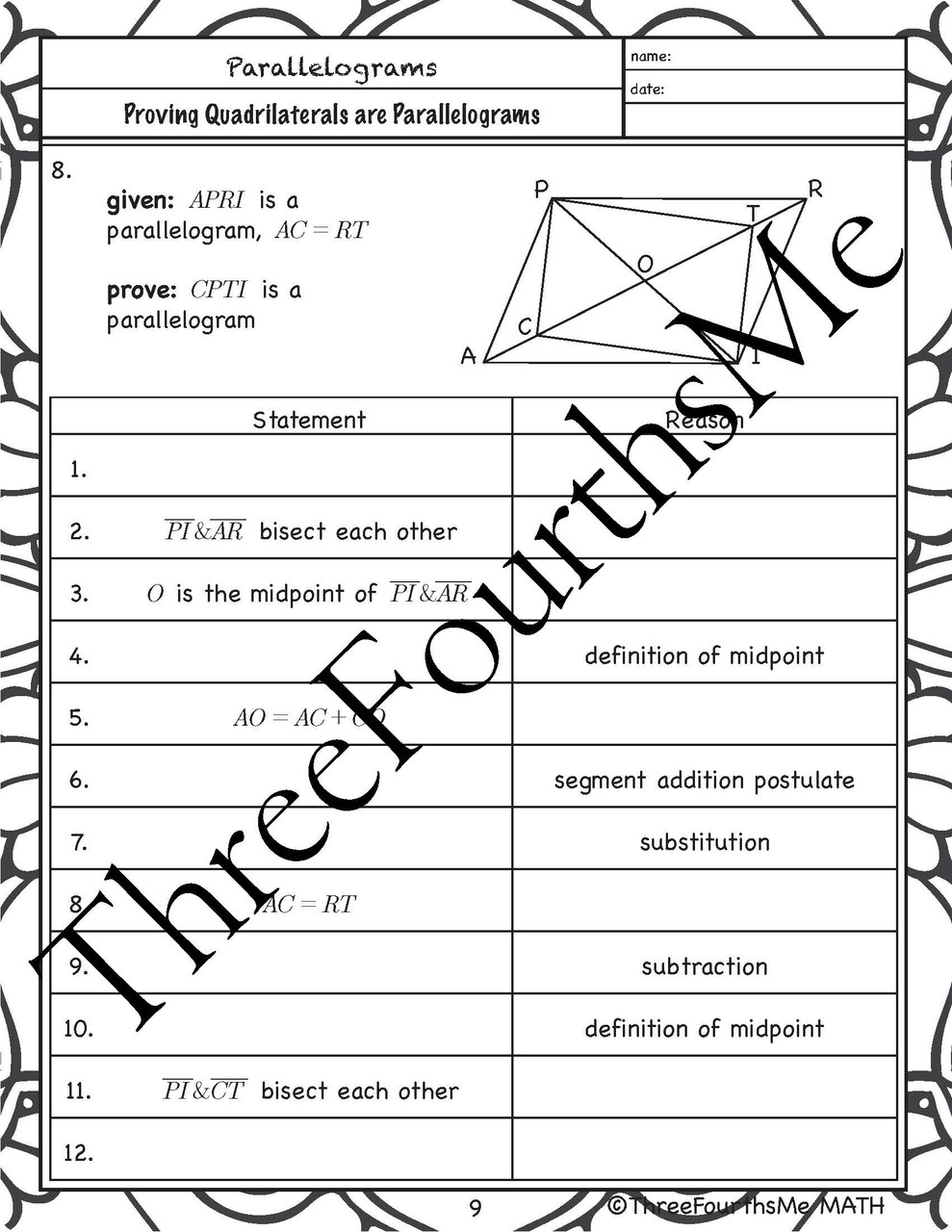 Proofs: Quadrilaterals and Parallelograms - Amped Up Learning