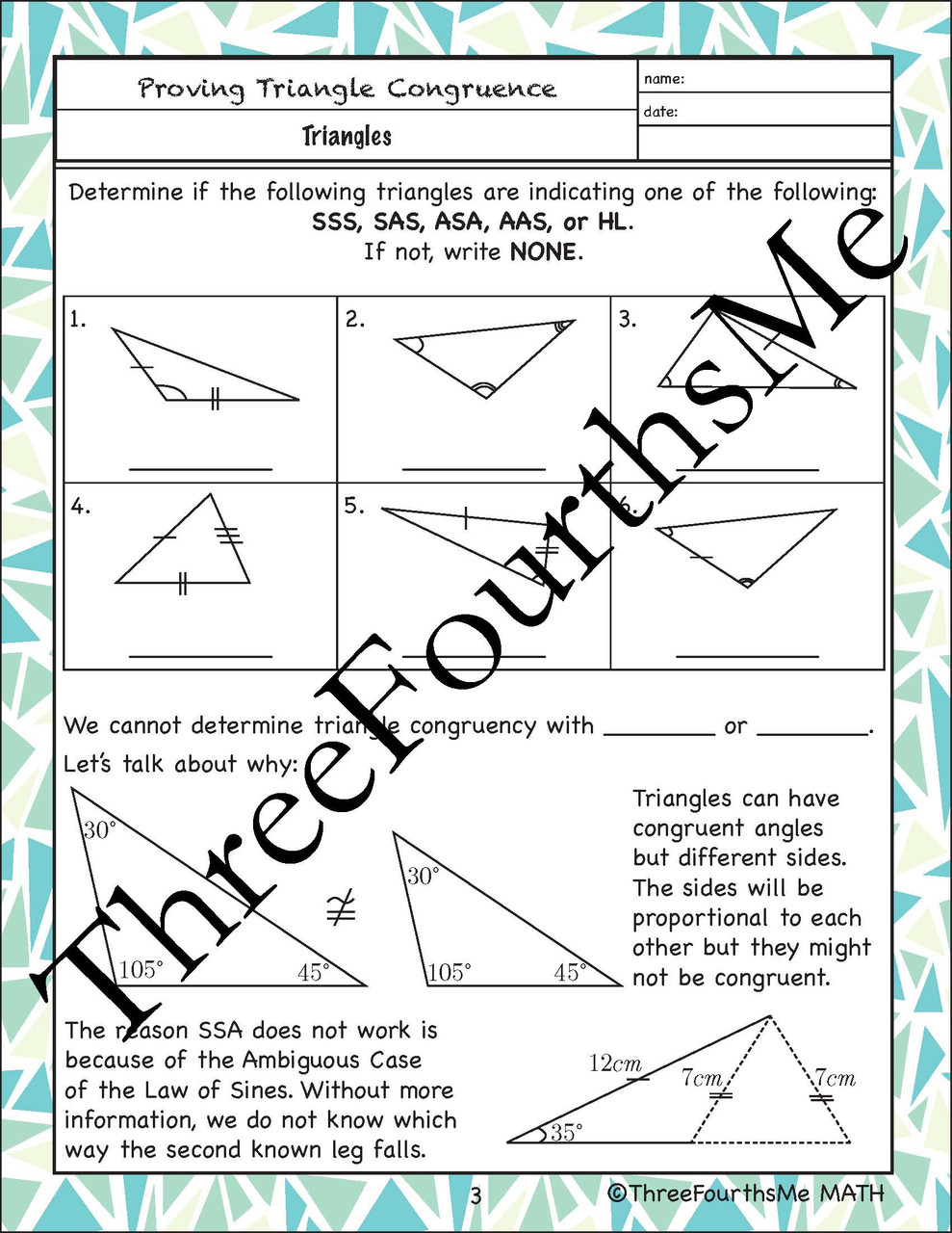 Triangle Congruency Scaffolded Notes - Amped Up Learning