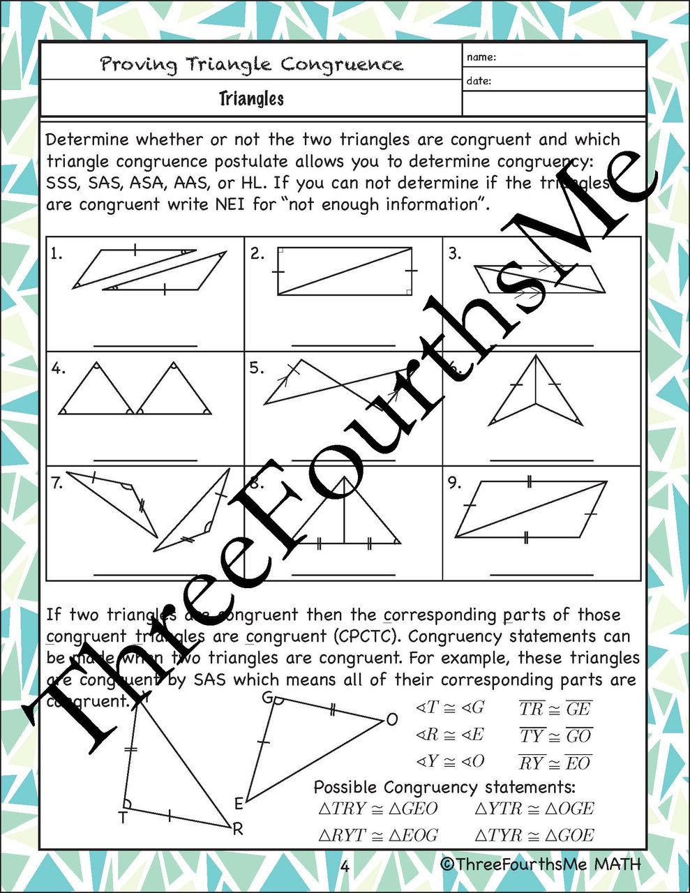 Triangle Congruency Scaffolded Notes - Amped Up Learning