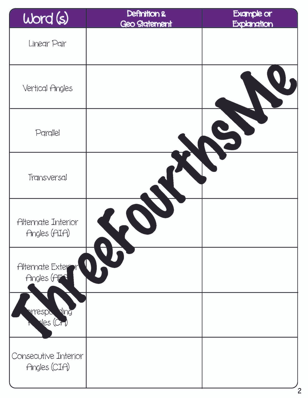 Special Angle Pairs Scaffolded Notes - Amped Up Learning