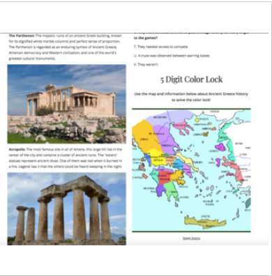 Ancient Greece Digital Breakout / Escape Room