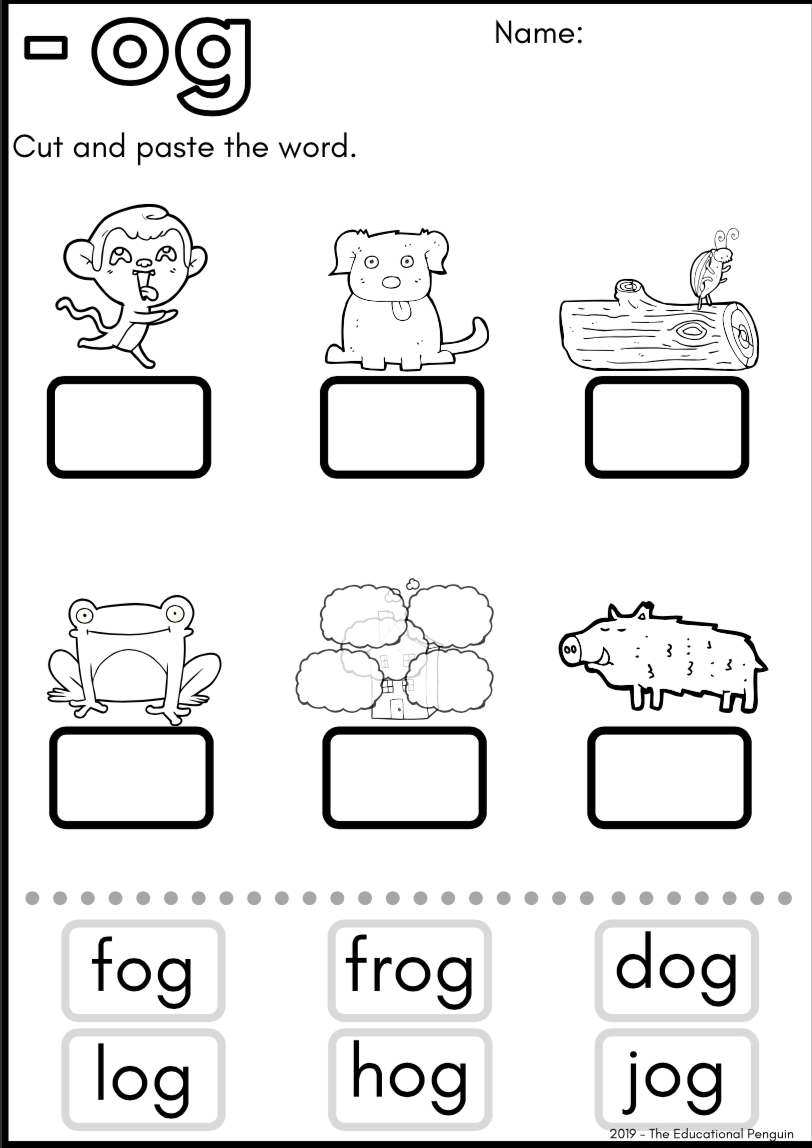 CVC Worksheet - Short 'o' and 'u' sound - Amped Up Learning
