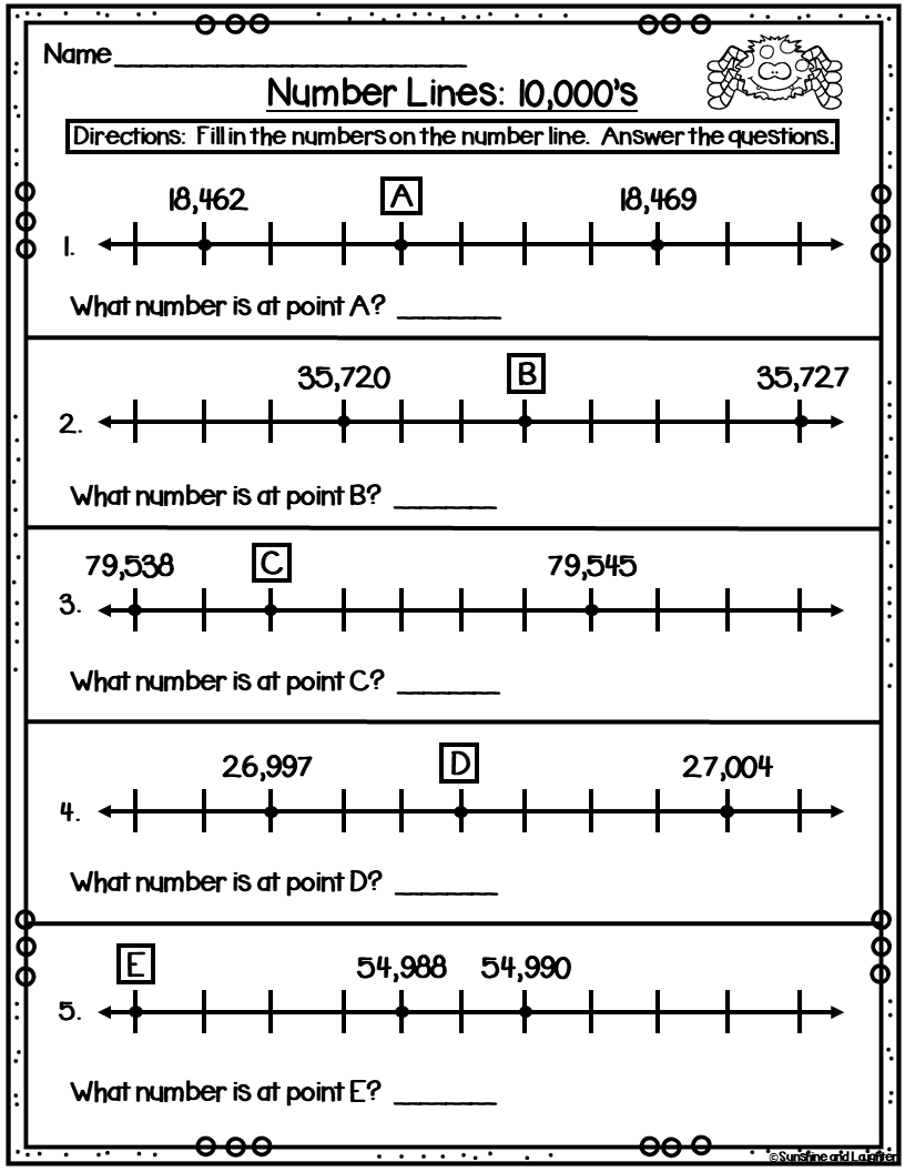 Number Line Scoot - (10,000-99,999) - Amped Up Learning
