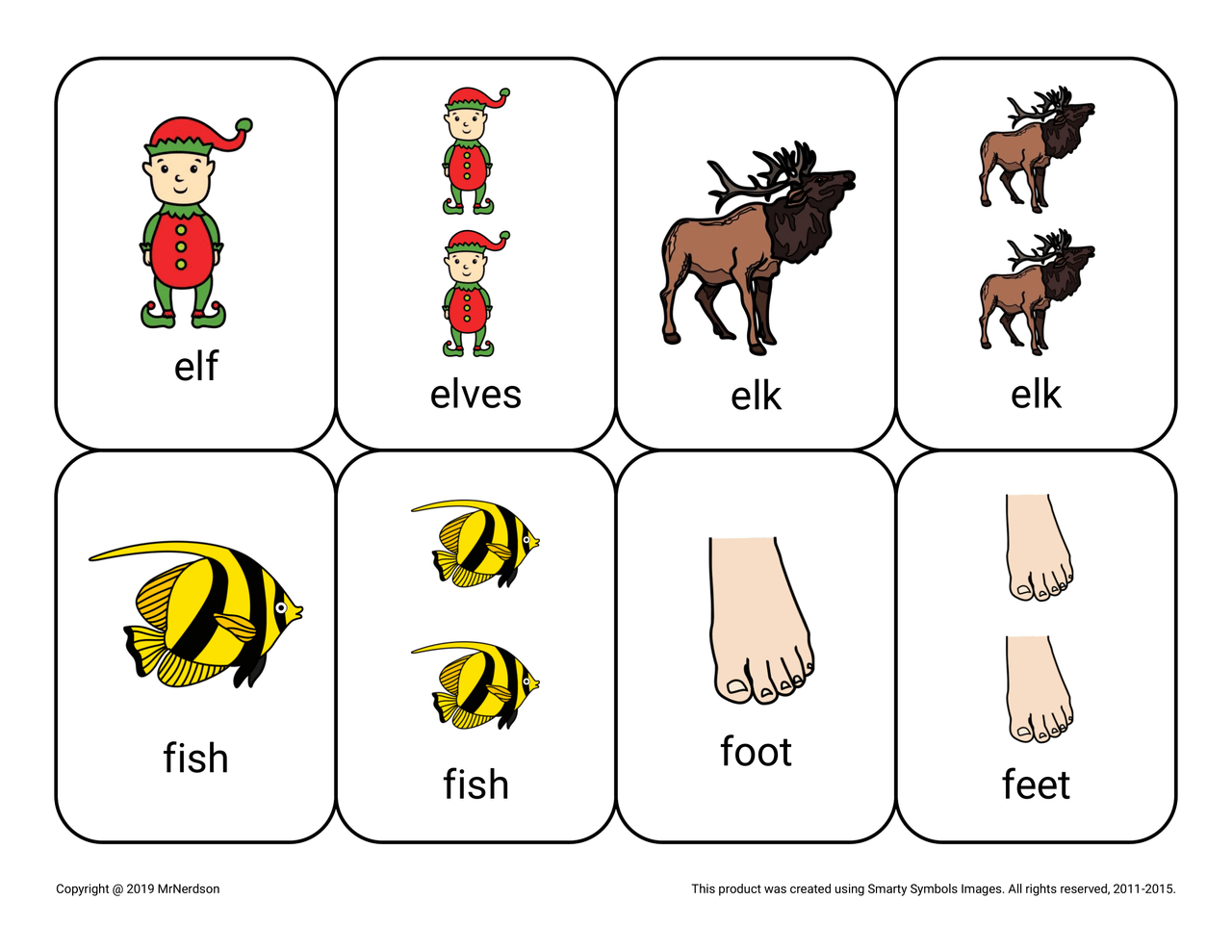 Irregular Plural Nouns Playing Cards - Amped Up Learning
