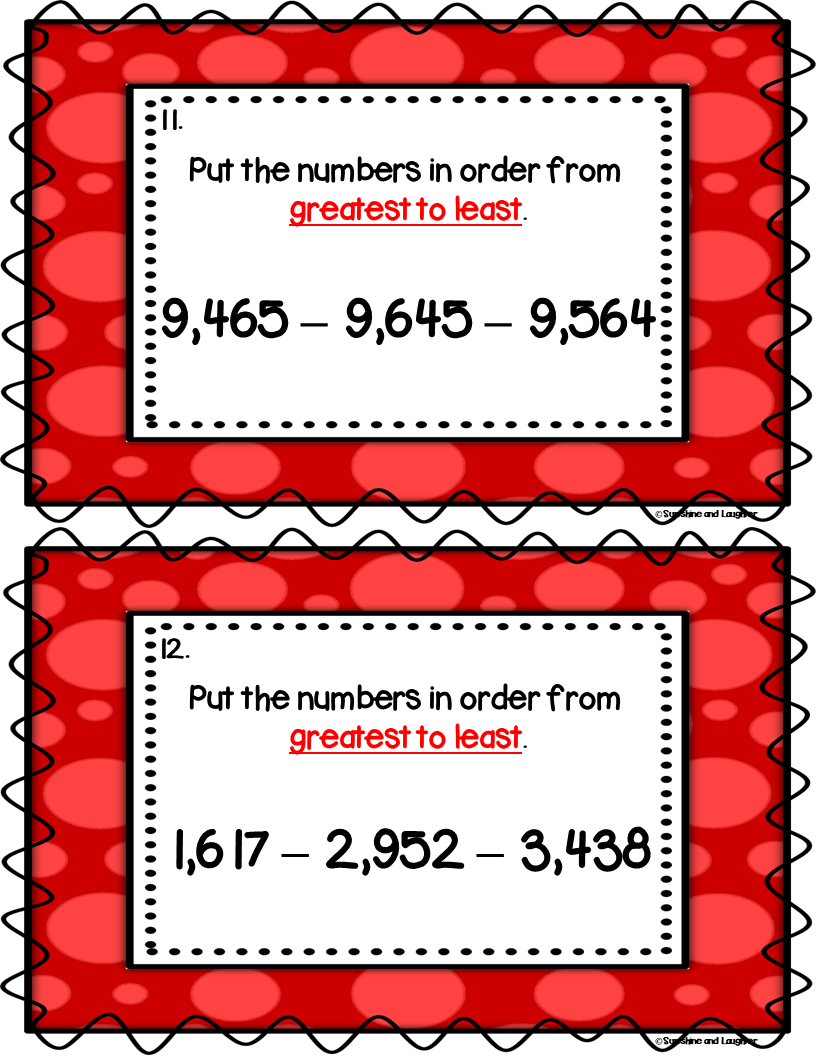 Number Order Scoot - 1,000's - Amped Up Learning