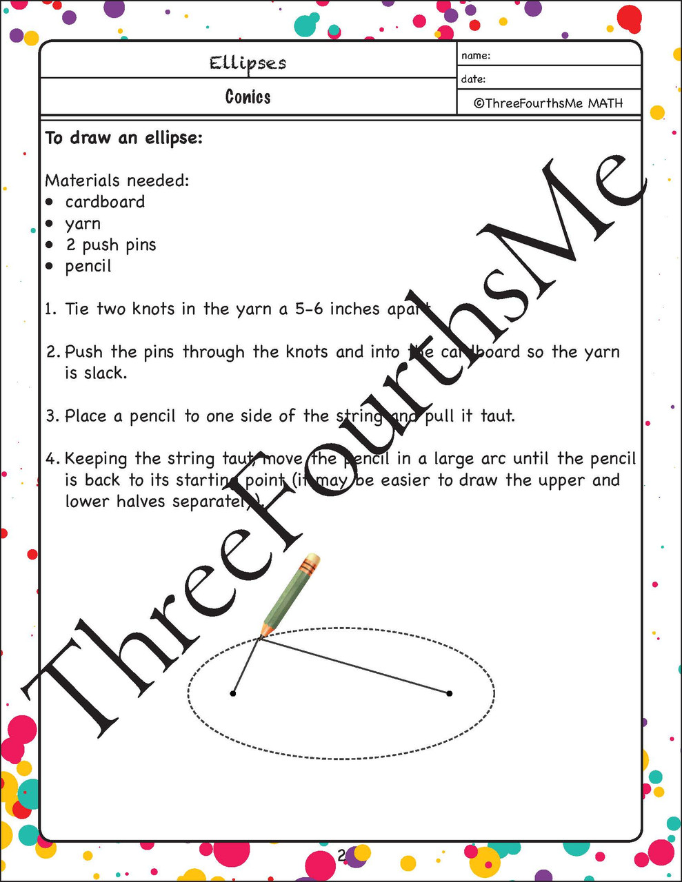 Conics: Ellipses Scaffolded Notes - Amped Up Learning