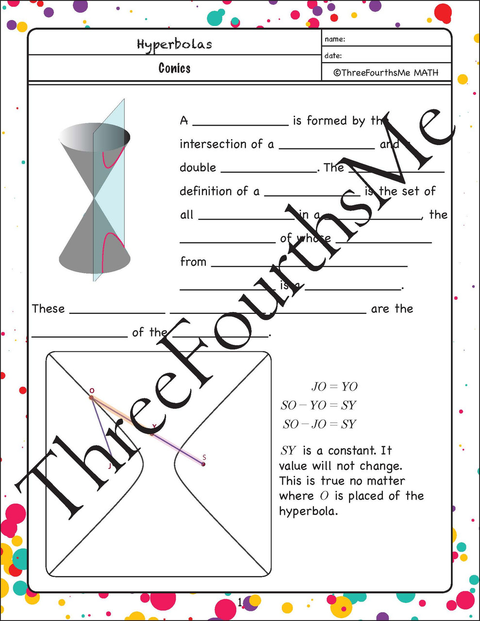 Conics: Hyperbolas Scaffolded Notes - Amped Up Learning