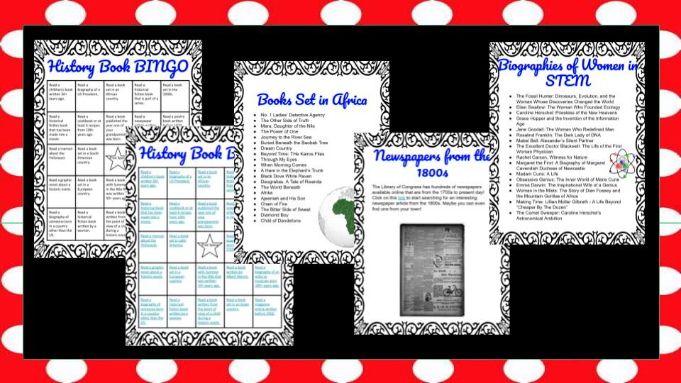 History Book Bingo - Social Studies Reading Challenge with Book ...