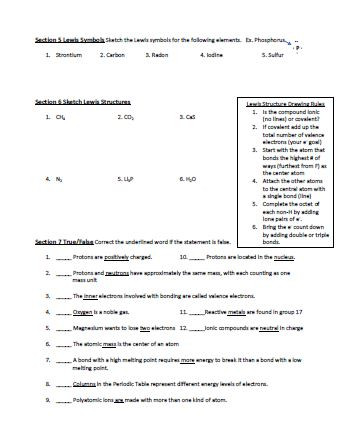 Atoms and Bonds Study Guide - Amped Up Learning