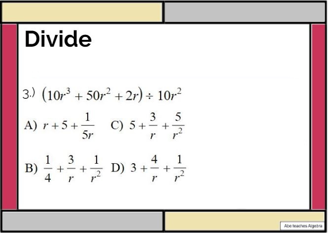 Dividing Polynomials: GOOGLE Quiz - 20 Problems - Amped Up Learning